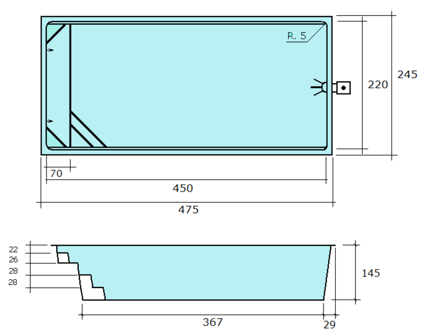 Piscina de poliéster Graf Sitges - Piscinas Area Piscinas de poliéster